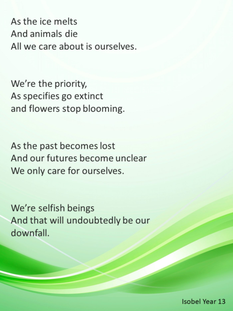 Environmental and Climate change themed poems | Northgate High School